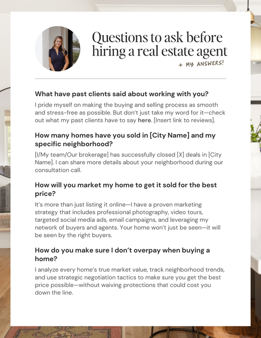 Questions to Ask Before Hiring a Real Estate Agent (+ My Answers!) | Coffee & Contracts
