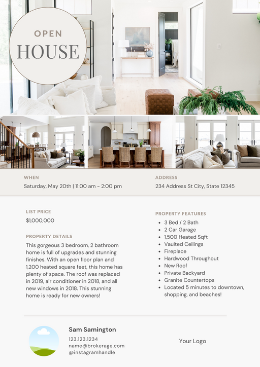 Open House Flyers | Coffee & Contracts