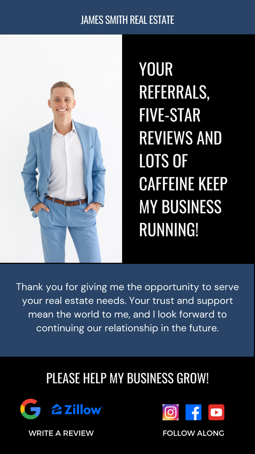 Post-Closing Thank You Message | Review and Referral Request | Coffee ...