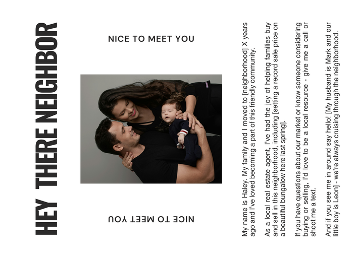 Meet your neighbor | Hi neighbor Postcard | Coffee & Contracts