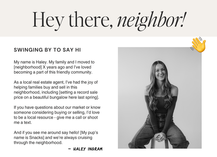 Meet your neighbor | Hi neighbor Postcard | Coffee & Contracts