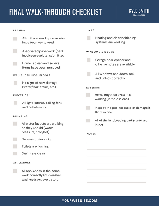 Final Walk-Through Checklist | Coffee & Contracts
