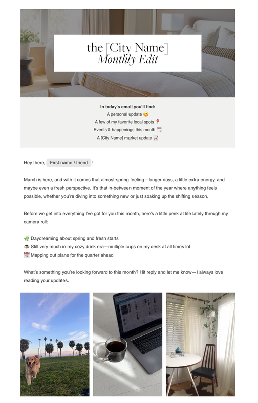 March Email Newsletter: FloDesk Version | Coffee & Contracts