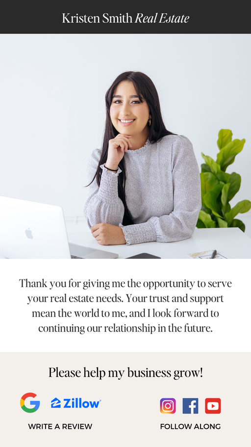 Post-Closing Thank You Message | Review and Referral Request | Coffee ...